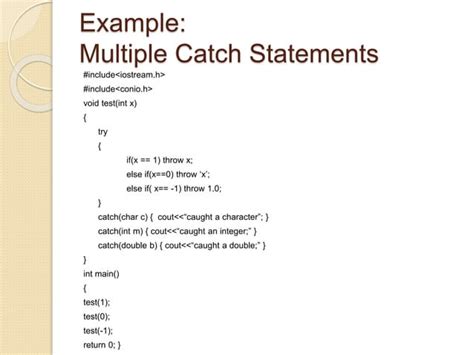 Exception Handling In Object Oriented Programming Using C Pptx