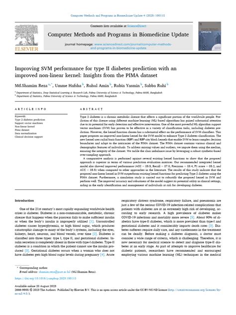 14 Improving Svm Performance For Type Ii Diabetes Prediction With An