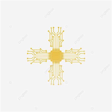 Flat Microelectronics Circuits Circuit Board Vectorgreen Background Electric Symbol Cpu Vector