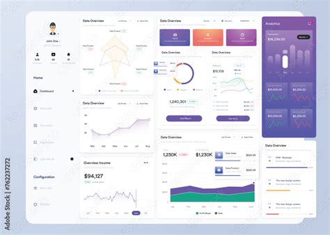 UI UX Infographic Dashboard UI Design With Graphs Charts And Diagrams Web Interface Template