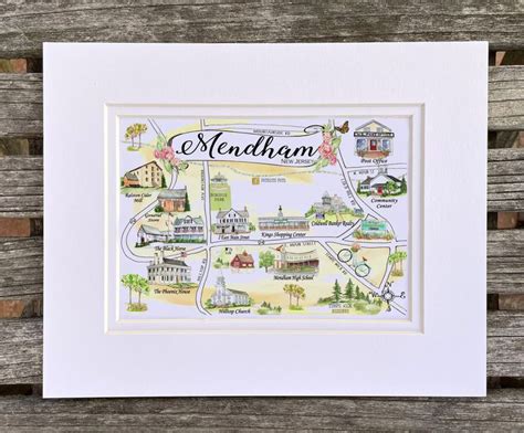 Mendham Nj Map Matted Print Etsy In 2024 Matted Prints Print Prints