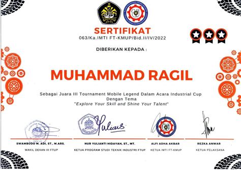 Muhammad Ragil On Linkedin Juara Iii Tournament Mobile Legend