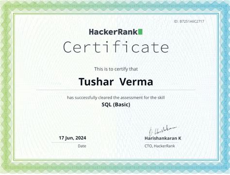 Tushar Verma On Linkedin Sql Certification Continuouslearning