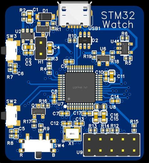 [review request] revised stm32 watch with tft display r printedcircuitboard