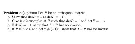 solved problem 5 4 ﻿points ﻿let p ﻿be an orthogonal