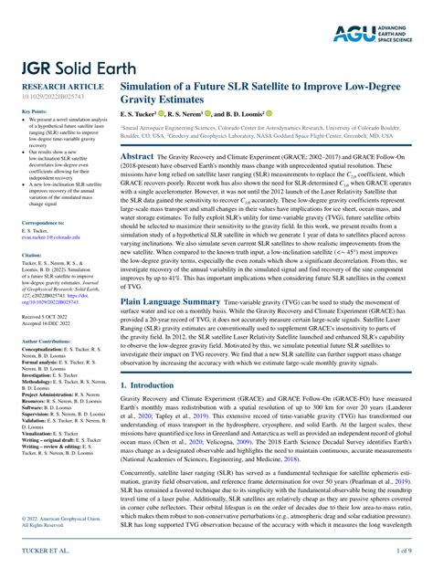 Simulation Of A Future Slr Satellite To Improve Low‐degree Gravity Estimates