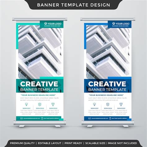 Corporate Stand Banner Template With Modern Style Premium Vector