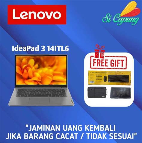 Promo LENOVO IDEAPAD SLIM 3 14ITL6 I3 1115G4 8GB 512GB INTEL UHD 14 OHS W11 New Garansi Resmi