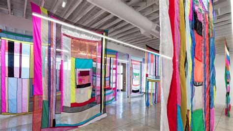 Land Lines Installation Reimagines Landscapes In Hanging Fabrics