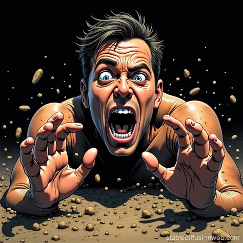 Terrified Man In Comic Horror Stable Diffusion Online