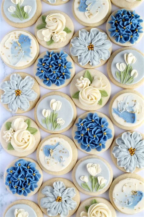 French Blue Floral Buttercream Cookies Artofit