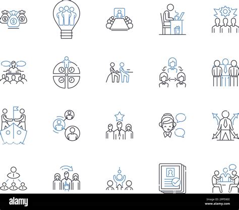Job Assignment Line Icons Collection Responsibility Challenge