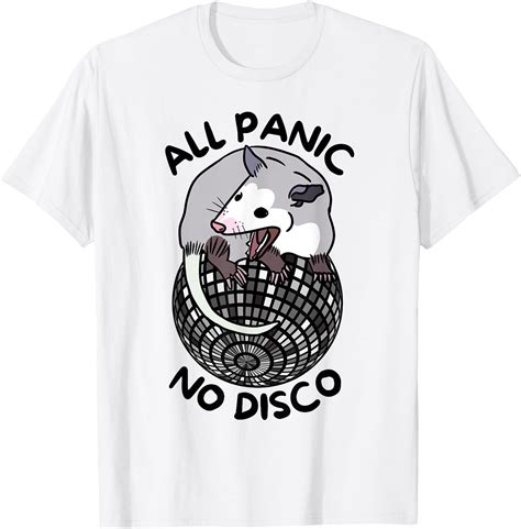 Opossum All Panic No Disco Funny Street Trash Cat T-Shirt,Sand Color,Size M - Walmart.com