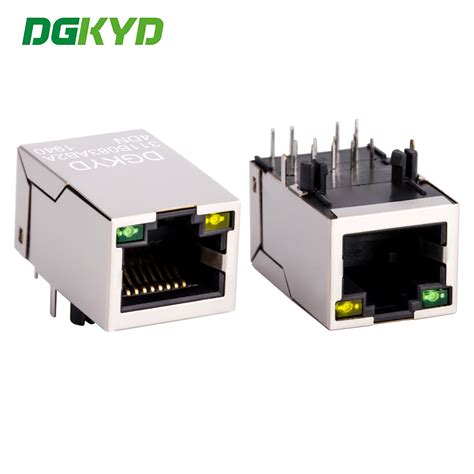 Communication Connection Socket Rj45 With Transformer Integrated Magnetics Jack Rj45 Horizontal