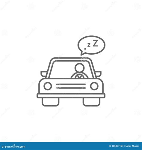 Drowsy Driving Car Icon Element Of Auto Service Icon Thin Line Icon