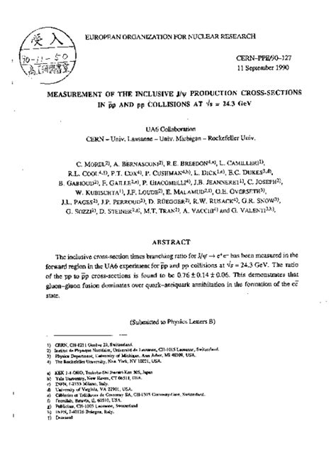 Pdf Measurement Of The Inclusive Jpsi Production Cross Sections In Overline P P And Pp