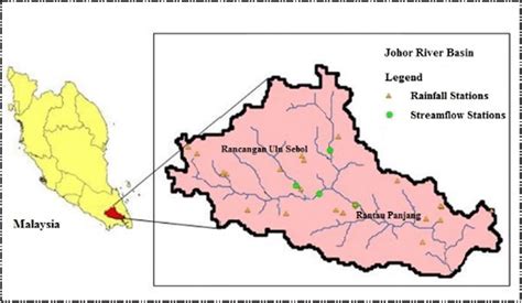 Johor River Basin In The Map Of Peninsular Malaysia And The Location Of Download Scientific