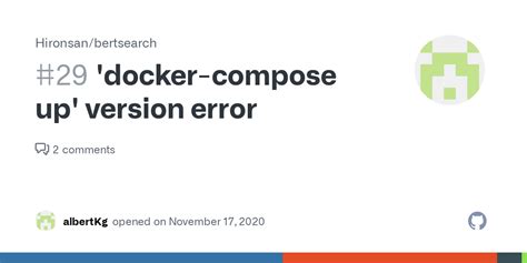 docker compose up version error · issue 29 · hironsan bertsearch
