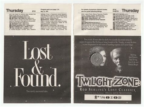 1994 Twilight Zone Lost Episodes Mag Ad~jack Palance~simpsons~secrets