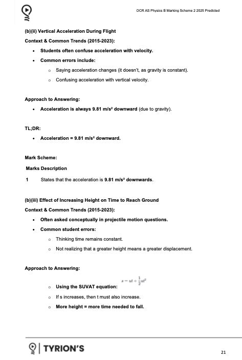 OCR AS Level Physics B 2025 Predicted Papers H157 Tyrions