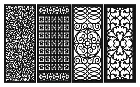 레이저 및 Cnc 절단을 위한 기하학적 패턴과 꽃 패널이 있는 장식 이슬람 템플릿 프리미엄 벡터