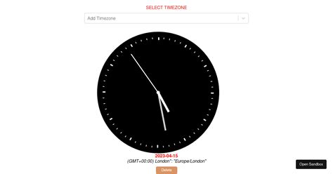 React Analog Clock Examples CodeSandbox