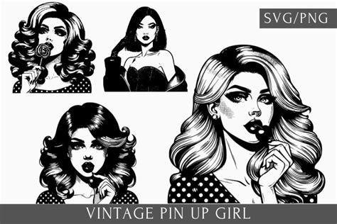 Vintage Pin Up Girl Svg File Pin Up Girl Png