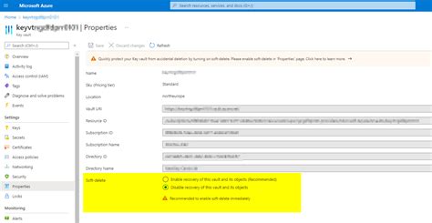 Key Vault Soft Delete And Purge Protection