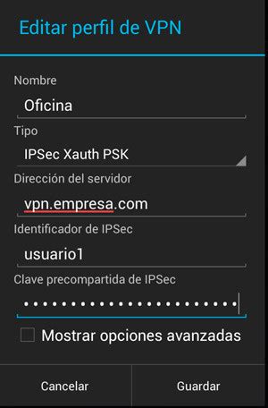 Cómo configurar una VPN IPSec en Android