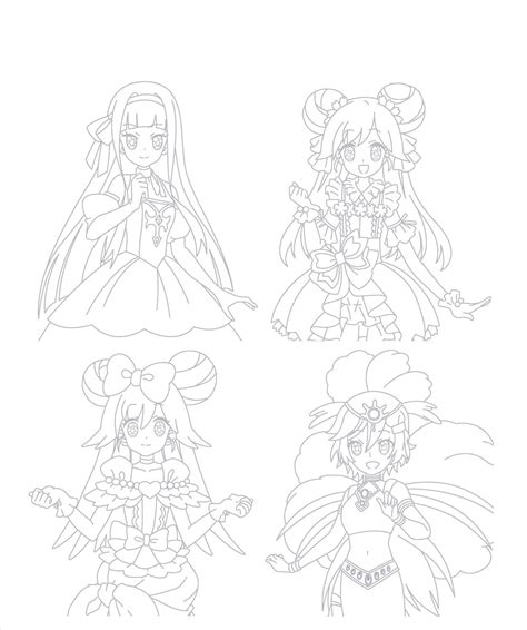 레이디 쥬얼펫 친구들을 따라 그리고 색칠해 보세요