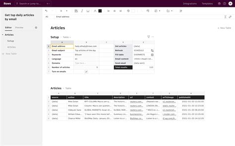Gmail Rows