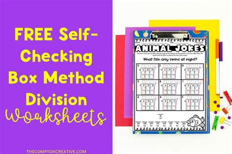 Free Box Method Division Worksheets Self Checking And Differentiated