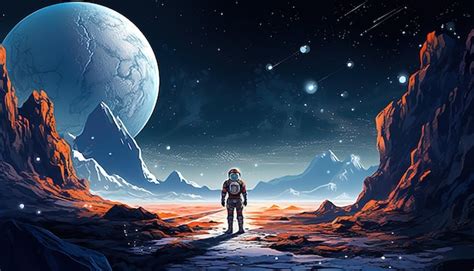 Premium Ai Image Illustration Of Astronauts In Space Suits Exploring