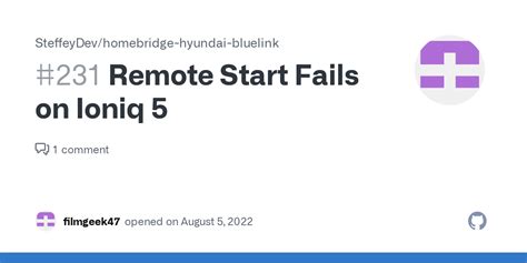 Remote Start Fails On Ioniq 5 · Issue 231 · Steffeydevhomebridge