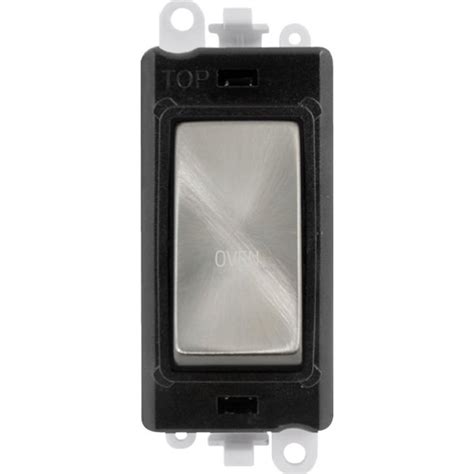 Click GridPro Satin Chrome 20AX Double Pole Oven Switch Module With Black Surround UKES