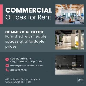 Office Space For Rent Banner Templates