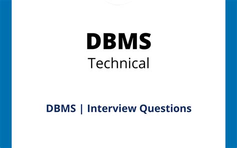 DBMS Interview Questions Illuminate Minds