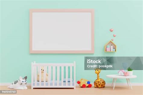 인형과 장난감이 있는 아기 아이 방의 빈 프레임 모형 보육원 어린이 방 3d 렌더링 0명에 대한 스톡 사진 및 기타 이미지 0명 가구 가정의 방 Istock