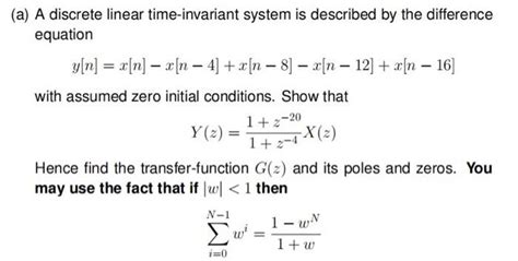 Solved A A Discrete Linear Time Invariant System Is