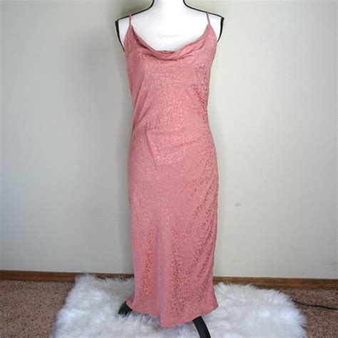 Mikey And Joey Dresses Mikey Joey Blush Pink Leopard Print Cowl Neck