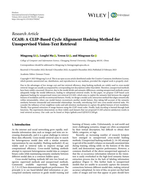 Pdf Ccah A Clip Based Cycle Alignment Hashing Method For