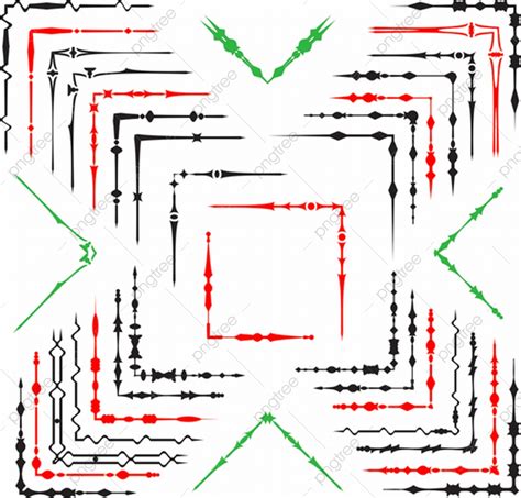 Ornamental Corner Vector Art Png Corner Design Ornamental Set Vector Art Style Abstract