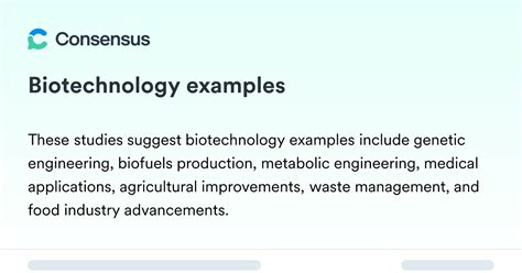 Biotechnology Examples Consensus Academic Search Engine