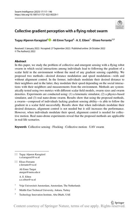 pdf collective gradient perception with a flying robot swarm