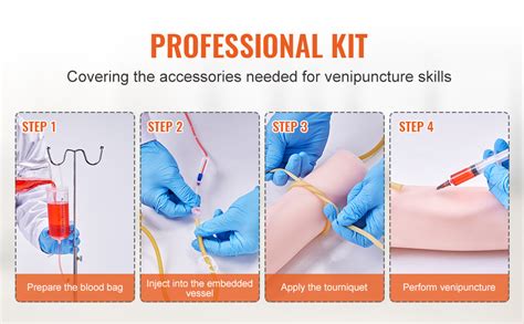 Vevor Phlebotomy Practice Kit Iv Venipuncture Intravenous Training Kit
