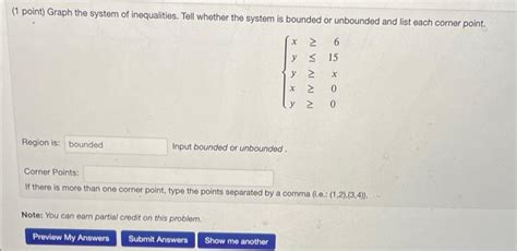 Solved 1 Point Graph The System Of Inequalities Tell Chegg Com