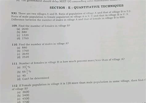 Section E Quantitative Techniques Xxi Studyx