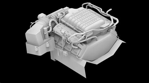 3d Dodge Hellcat Supercharged Hemi V8 Engine Turbosquid 2308470