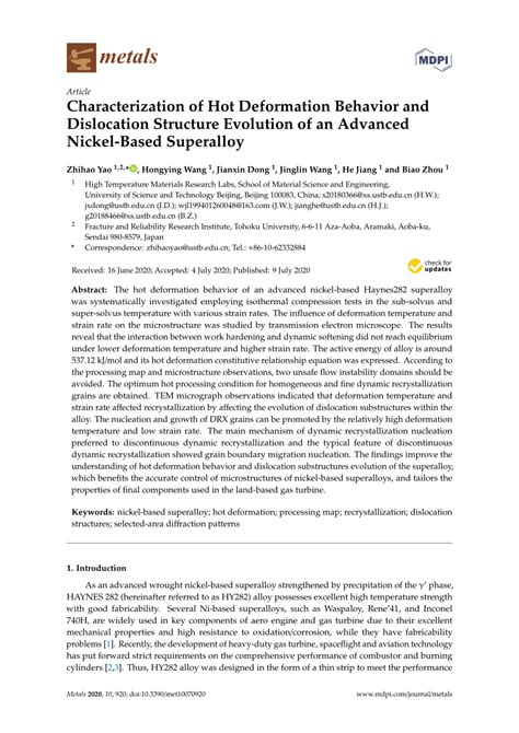 Pdf Characterization Of Hot Deformation Behavior And Dislocation