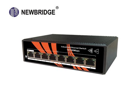 10 100m 8 Port Industrial Ethernet Switch With Newbridge